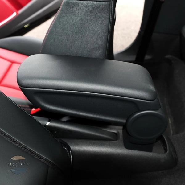 アウディ カバー 交換 アウディ AUDI A1 8X1 2012-2018 レザーアームレストセンターコンソール収納ボックス蓋 ブラックカーアクセサリー
