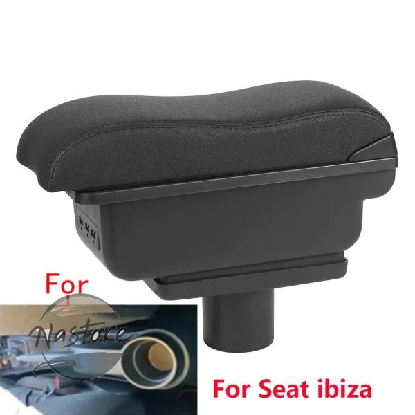 取付 アームレスト シートイビサ 6j イビサ 6l ボックス曲面革収納ボックス簡単な interio