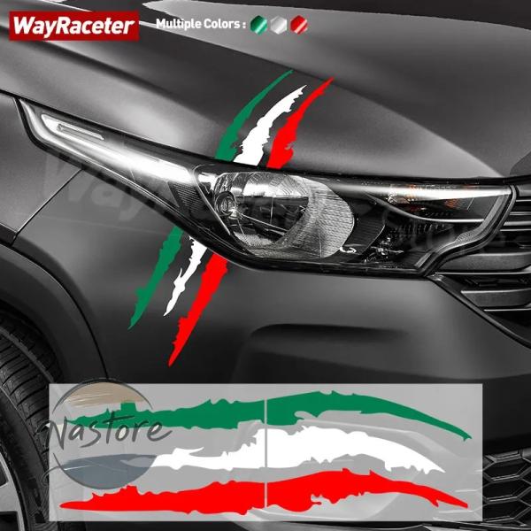 アイブロウステッカー vidiaフラッグ ゴーストクロー ストライプステッカー fiat 500 パンチ124 部品 カスタムパーツ アクセサリー