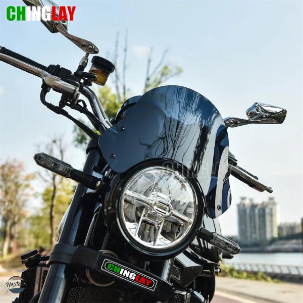 CHINGLAY SPORT SHORT WINDSHIELD カワサキ Z900RS 2018-2025 4MM THICK PC SCREEN WITH BRACKET Z900 RS WINDSCREEN ACCESSORIES当店の...