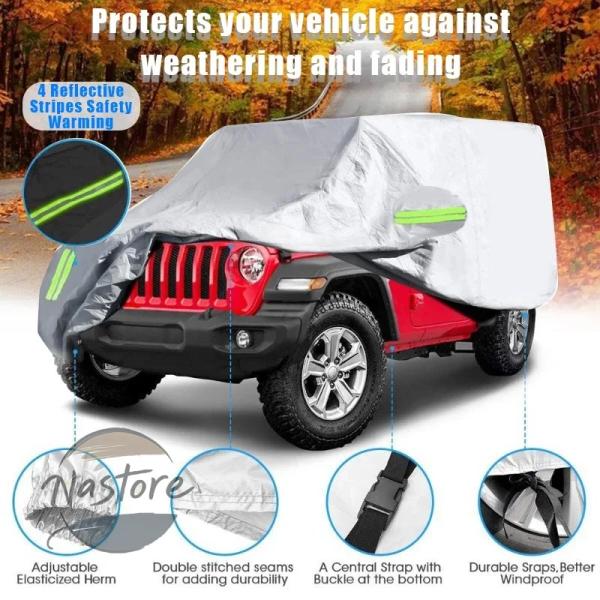 車カバー 190T 防水 ジープ ラングラー 2/4ドア 1987 2019 JK JL YJ TJ 防風 防塵 フルサラウンド プロテクター カバー