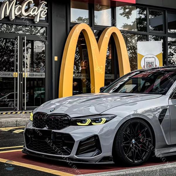 BMW G20 G21 LCI 320D 320I 330D 330I M340D M340I M SPORT 2022 2025 フェイスリフト スプリッター フロント バンパー リップ サイド カナード スポイラー