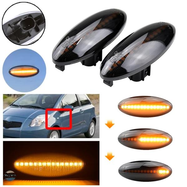 トヨタ ヤリス カローラ オーリス MK1 E15 RAV4 MK3 エティオス スクロールウィンカーランプ LED カーダイナミックサイドマーカー ウィンカーライト 1ペア