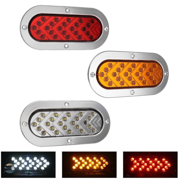 1/2X 12V 24V 25LED サイド マーカーライト オーバル フローティングLED シグナル テールライト ウィンカー トラック バン トレーラー RV