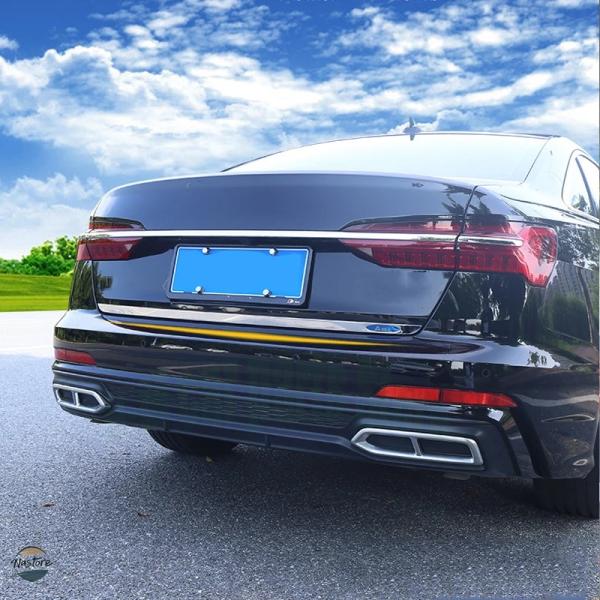 アウディ A6 C7 セダン 2009 2020 アクセサリー カー スタイリング ステンレス リアドア トランク ブート トリム 外装 モールディング ステッカー