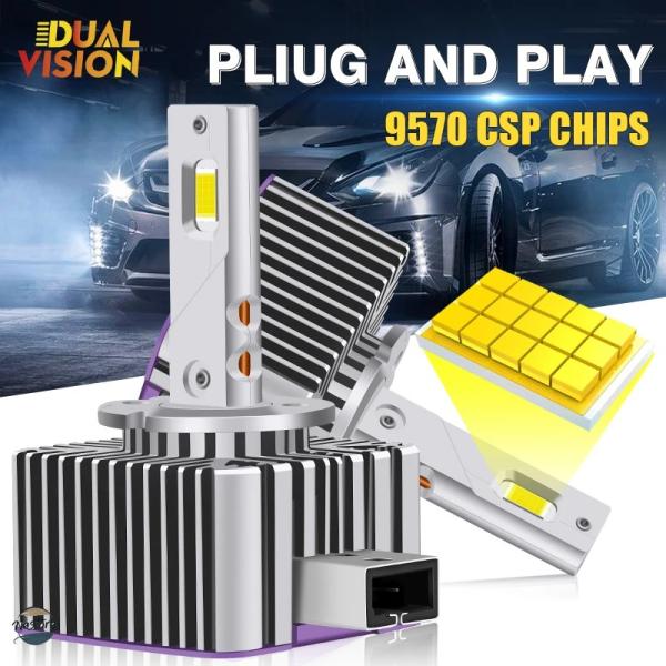 D3S D1S LEDヘッドライトバルブ Canbus キセノン HID D2S D4S D8S D1R D2R D3R D4R ターボ オートランプ 300W 30000LM 両面CSPチップ 6000K