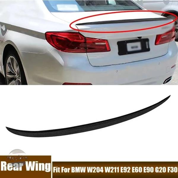 車用リアスポイラーリップセダンリアウィング装飾衝突防止テールリアウィングカバーBMW W204 W211 E92 E60 E90 G20 F30に適合Brand Name:NONE<br>High-concerned chemi...