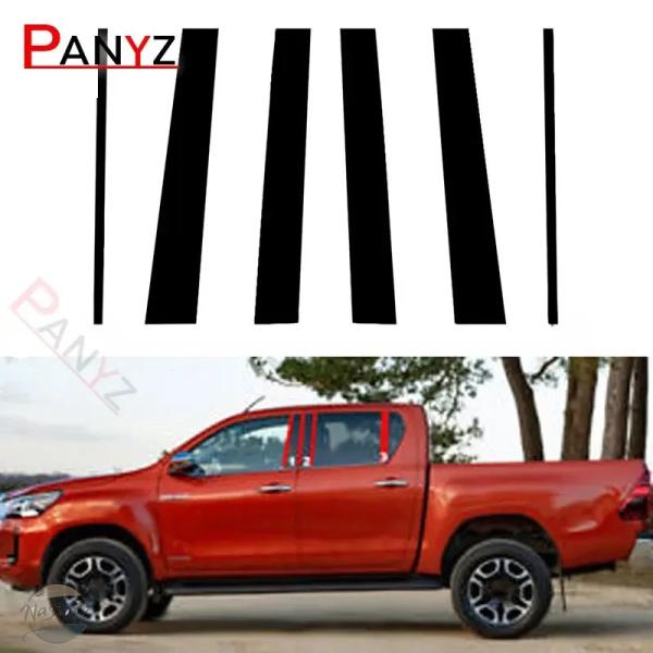 トヨタ toyota カバー 外装 カスタム ハイラックス 2015-21 カーウィンドウピラーポストドアトリムステッカーデカール アクセサリー 部品