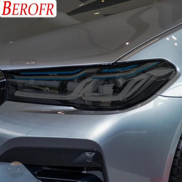 ヘッドライト 色合い保護フィルム クリアTPU BMW M5 F90 粘着アクセサリー 2020 ON 2個