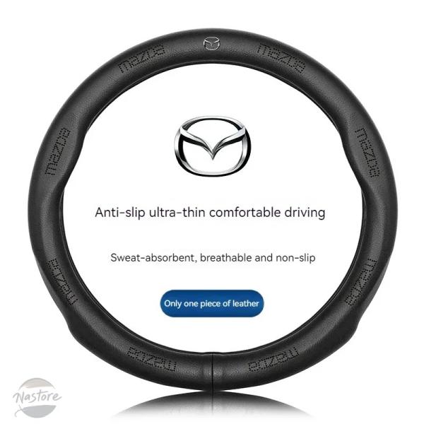 マツダ 3 5 6 SKYACTIV アクセラ アテンザ CX30 CX5 CX8 CX9 MX5 RX8 RX7 BT50 カーボンレザーカー ステアリングホイール カバー アクセサリー