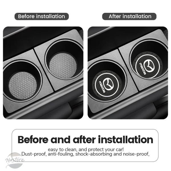 滑り止めコースター 防音 ウォーターカップ パッド クッション マツダ 3 6 CX5 2 CX3 CX9 MX5 RX8 アクセラ デミオ アテンザ MS カーアクセサリー