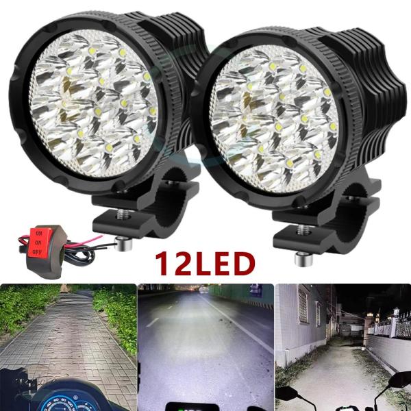 LEDスポットライト バイク LEDライト 12 80V 長距離ハイ/フラッシュFAROL補助 ヘッドライト バイク フォグランプ