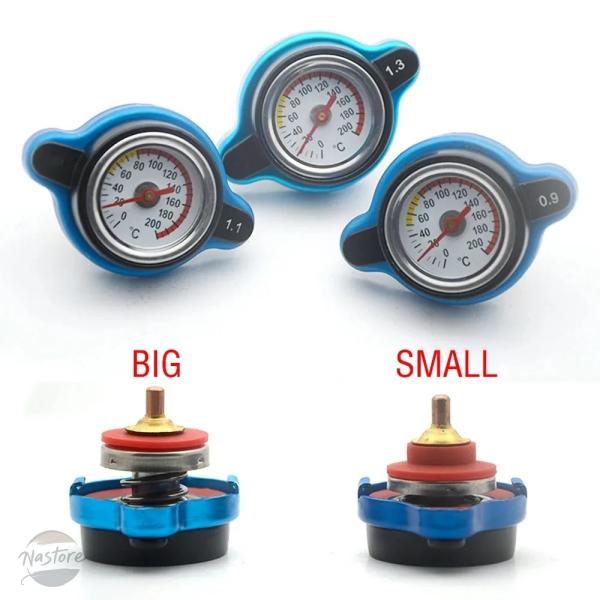 サーモスタットゲージ ラジエーター キャップ タンクカバー 温度水温計 ユーティリティセーフ付き 0.9 BAR/1.1 BAR/1.3 BAR