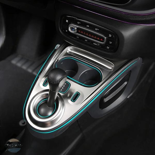 セントラル コントロール パネル カバー ギア シフト ボックス トリム ステッカー スタイリング アクセサリー SMART 453 FORTWO FORFOUR 2015 2020