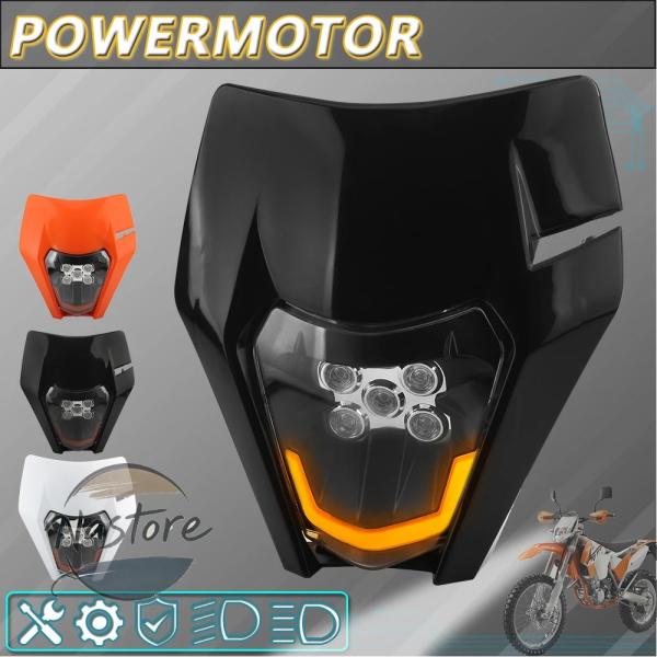 KTM EXC SX MX 250 300 450 フェアリング モトクロス ダート バイク スーパーモト ヘッドライト エンデューロ バイク LED ヘッドライト プレート アクセサリー