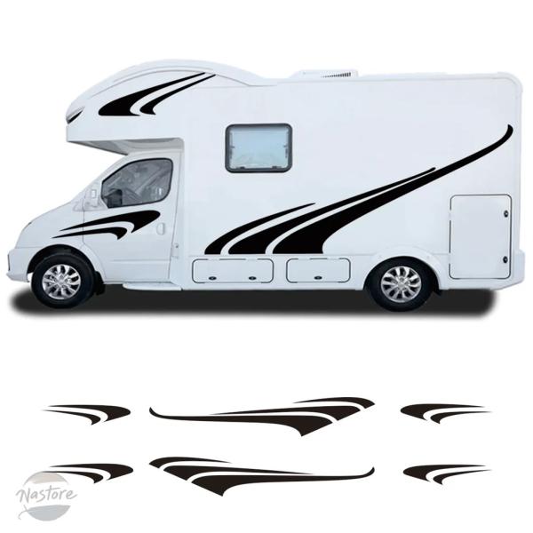 DOORDASH 6PCS ステッカー RV ストライプ RVキャラバン サイドドア ストライプ ボディ グラフィック ステッカー デカール キャンピングカー トレーラー RV ビニール デカール