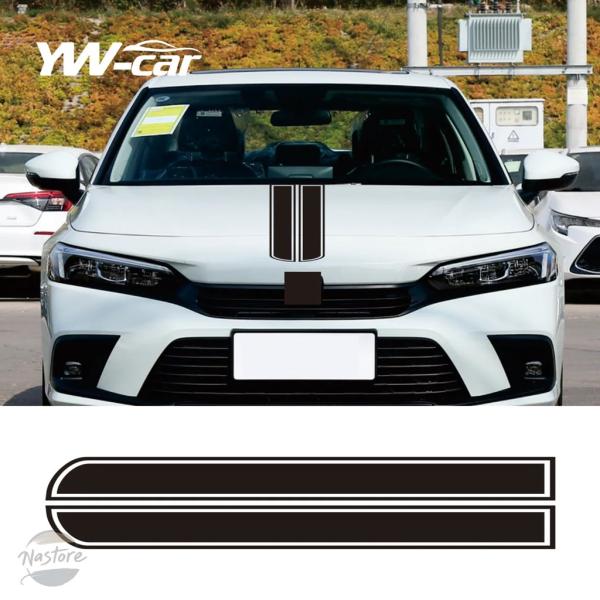 車をパワーアップ トレンド DOORDASH風ストライプカーステッカーで ボンネットをモータースポーツ風に変身させましょう