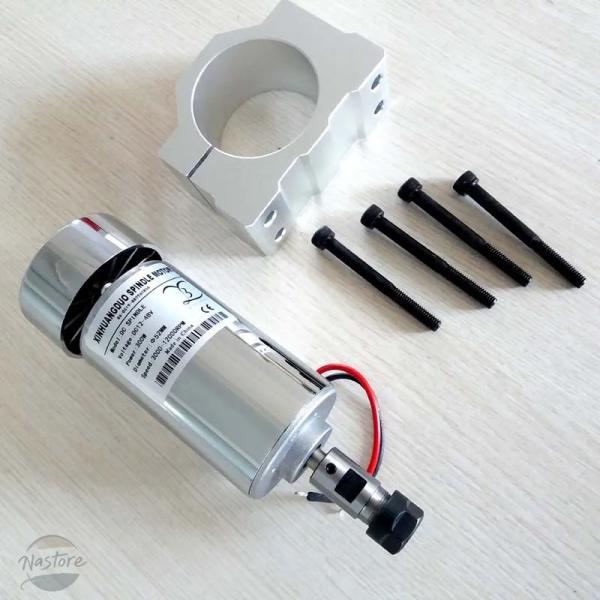 固定 空冷式高速300Wスピンドルモーター 12-48VDC ER11-3.175MM コレクト + 52MM マウントブラケット具 PCB