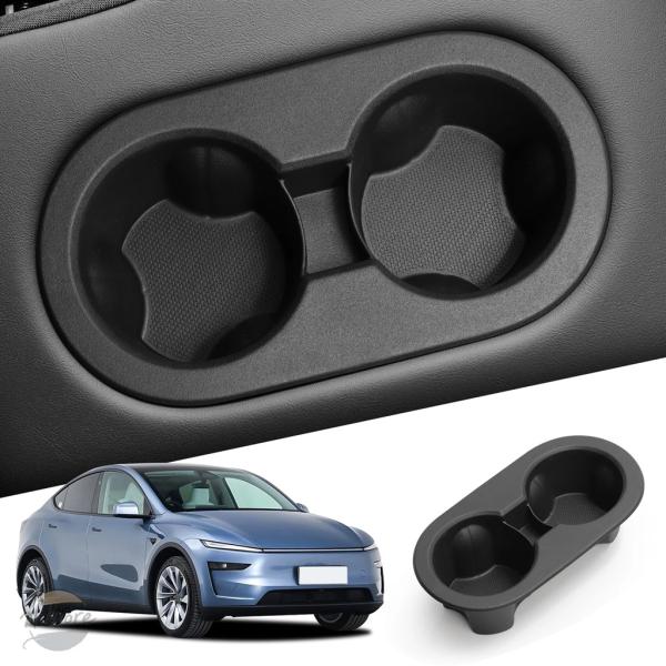 SMABEE 2025 テスラモデル Y 発売 カップホルダー 2 列目ウォーターカップホルダードリンク収納ケースインテリアアクセサリー
