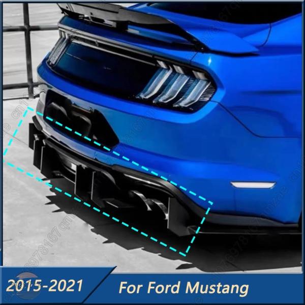 車 リア バンパー ディフューザー フォード マスタング 2015 21 ボディキット ブラック クリップ取り付け ABS プラスチック