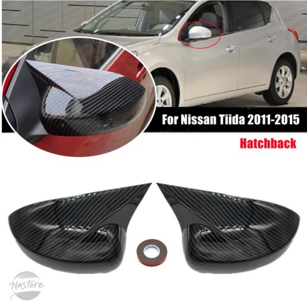 日産 ティーダ ハッチバック 2011 15 ABS 車 バックミラー サイドミラー カバー ウィングキャップ ドア ハウジング シェル トリム ステッカー