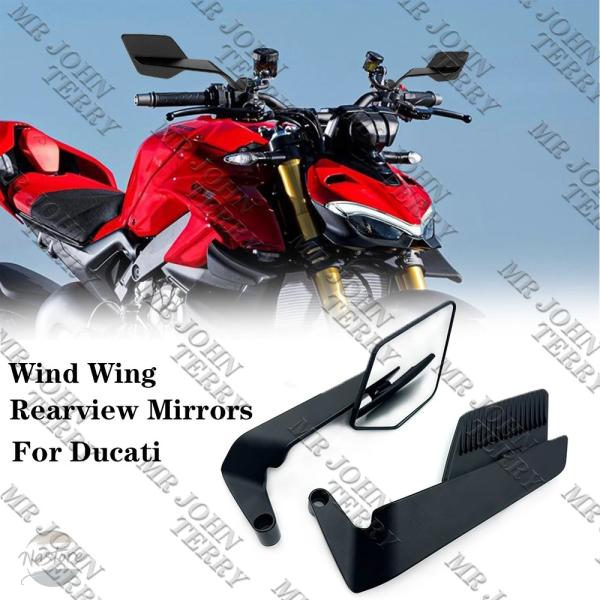 ドゥカティ モンスター 900 620 750 600 S2R800 ハイパーモタード ユニバーサル バイクミラー ウィングサイド バックミラー リバースミラー