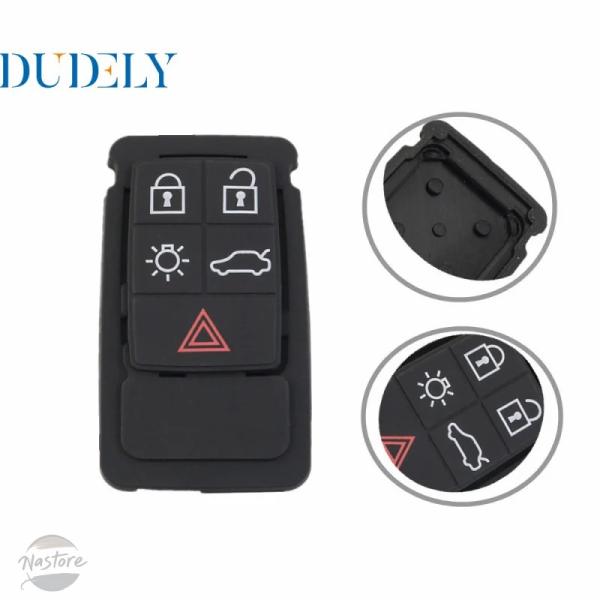 HINDLEY 5 ボタン 車キーフォブケース ゴム製リモートキーフォブ パッド VOLVO 70 V70 S60 S80