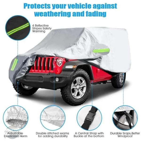 190T 防水 カーカバー ジープ ラングラー 2/4ドア 1987 2019 JK JL YJ TJ 防風 防塵 フルサラウンド プロテクター カバー