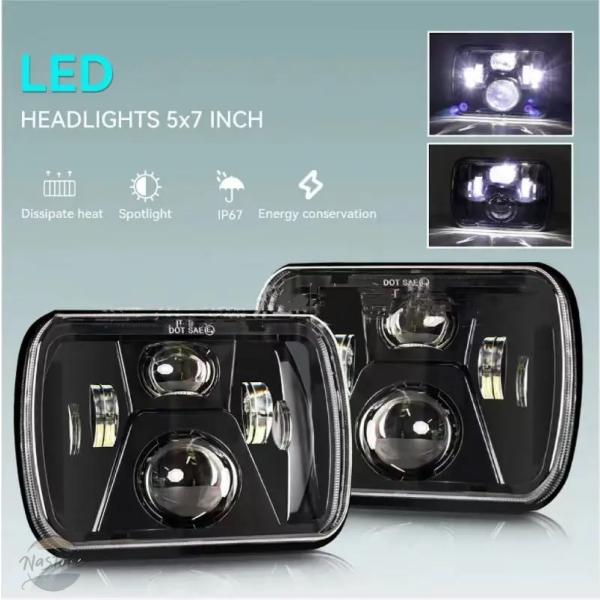 5x7 7x6インチ LEDヘッドライト シールドビーム H6054 LEDヘッドライト アンバー/ホワイト DRL ターンシグナル 長方形ヘッドランプ XJと互換性あり