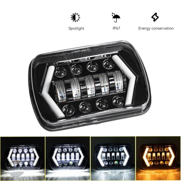 5x7'' 7x6'' LEDヘッドライト H6054 H5054 ヘッドランプ ハイ/ロービーム YJ チェロキー XJ コマンチ MJ S10 ブレイザー エクスプレス トラックアクセサリー