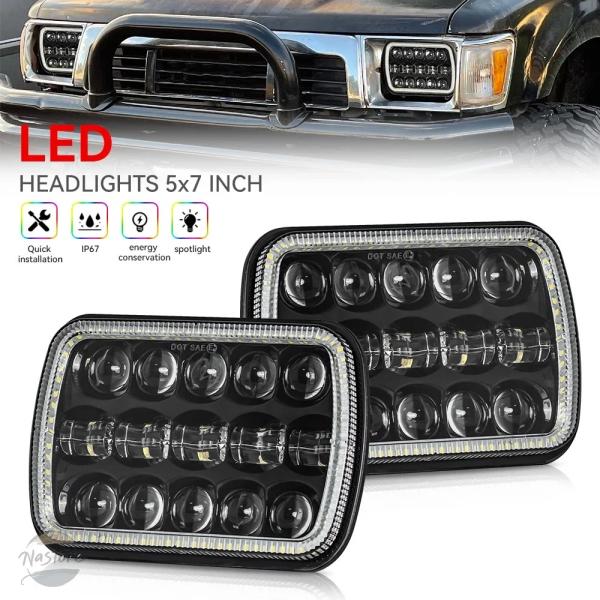 長方形 H6054 LED ヘッドライト 5x7 7x6 インチ ヘッドランプ H4 6054 H5054 S10 ブレイザー エクスプレス バン/ラングラー YJ XJ チェロキー トラック バン