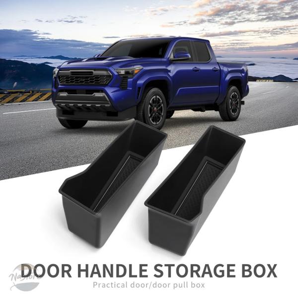 SMABEE トヨタ タコマ 2024 2025 ドアハンドル収納ボックス アクセサリー 車用サイドドアホルダー トレイオーガナイザー