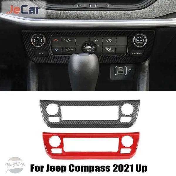 JeCarステッカー ジープ コンパス 2021 2022 2023 エアコン コントロールパネル カバー フレーム トリム デコレーション インテリアアクセサリー