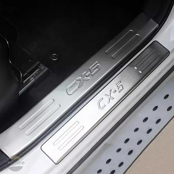 マツダ Cx5 Cx-5 2013 2014 2015 2016 4個 ステンレススチール ドアシルスカッフプレート ウェルカムペダル カーアクセサリー カースタイリング