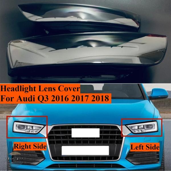 Left/Right Car Headlamp Headlight Lens Cover For Audi Q3 2016 2017 2018 Transparent Lampshade Clear Headlamp Housing Shell