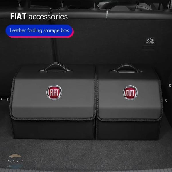 Car Trunk Storage Box High-capacity Leather Organizer Case For FIAT 500 Ducato Panda Grande Punto Tipo Abarth Pulse Stra...