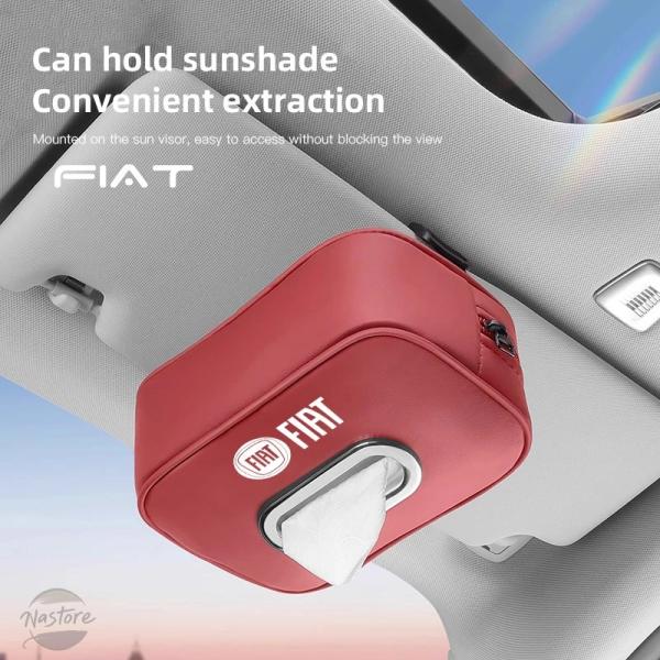 Car Tissue Box Auto Visor Armrest Box Seat Tissues Bag For FIAT 500 Ducato Panda Grande Punto Tipo Abarth Pulse Strada 6...