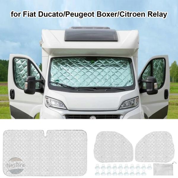 Car Sun Visors Internal Thermal Blinds 7 Layers Cover Windscreen For Fiat Ducato 2006-2022 Auto Sunshades Interior Acces...