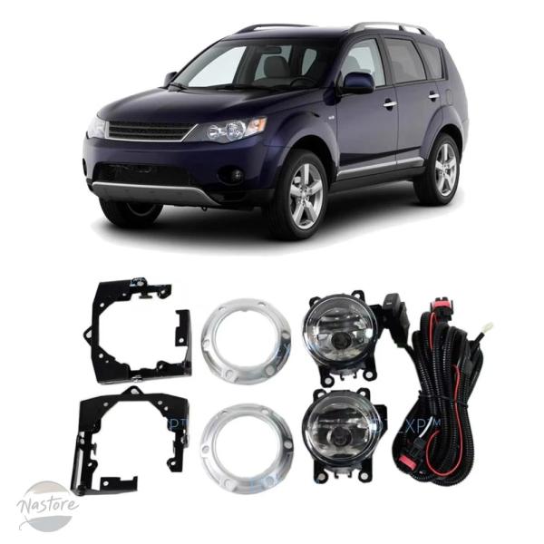 1 Kit Fog Lamp Set for Outlander CW 2007-2010 Fog Lights for Airtrek Lamp Cover Support Switch Wire Mn142091 6321a043 64...