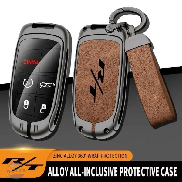 Zinc Alloy Car Key Case For Dodge RT Challenger Charger Journey RAM Remote Control Protector For DODGE R/T Logo Car Key ...