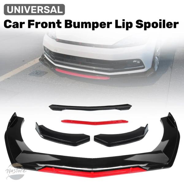 New Car Accessories Universal Car Front Bumper Lip Body Kit Spoiler Splitter Diffuser White Carbon Fiber Splitter ABS Pl...