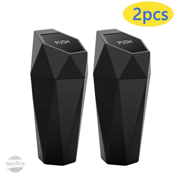 Portable Car Dustbin with Lid Car Trash Can for Automotive Car Home Bedroom Office Leak-proof Auto Trash Bin Mini Garbag...