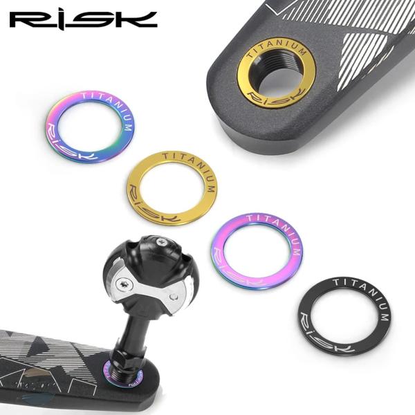 RISK バイク チタンペダルワッシャー スペーサーガスケット マウンテンバイク ロードバイク クランク保護 Oリング用 1組 (2個)