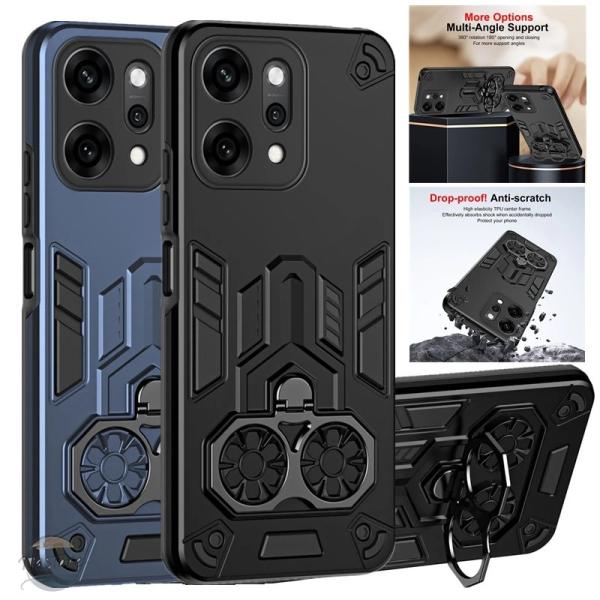 OPPO Reno 14 Pro 5G用ケース 保護カバー ミリタリーグレード 耐衝撃アーマー メタルリング キックスタンド Fundas Coque