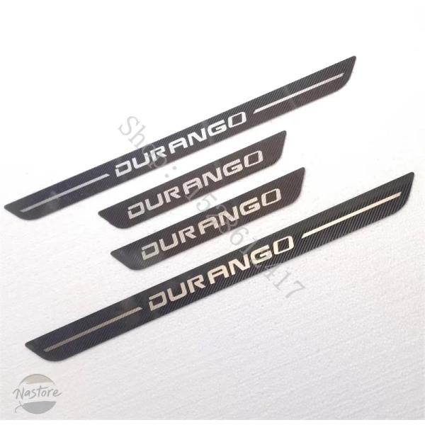 DURANGO 2011 2012 2013-2023 ドアシルスカッフプレートステッカープロテクターガードウェルカムペダルスレッショルドカースタイリング
