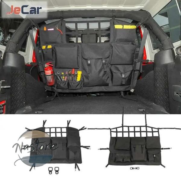 JeCar 車用リアトランクネット収納バッグ 収納・整理 ジープ ラングラー JK JL BJ40L/BJ40Plus/BJ40C 4ドア用 内装アクセサリー