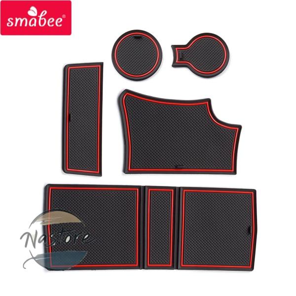 Smabee 滑り止めゲートスロットカップマット プジョー 208 e-208 2019 - 2024 GT インテリアアクセサリー ドアパッド 滑り止めマット カースタイリング