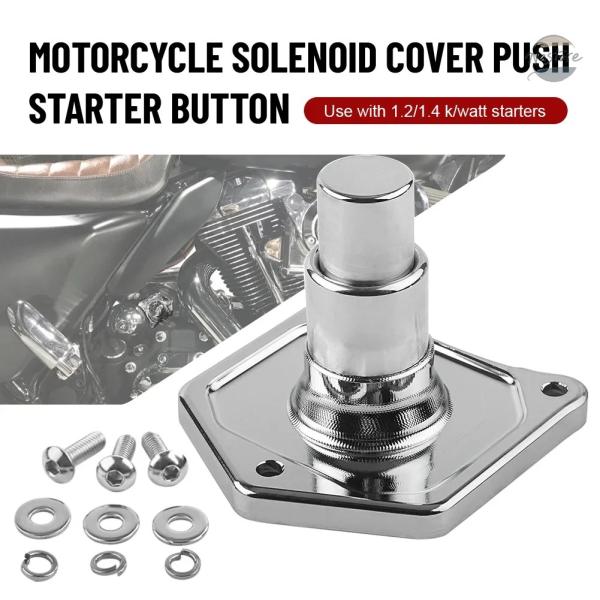 バイク カバー ハーレー スポーツスター ビッグツイン ダイナ 1991-2018 ソレノイド スタータープッシュボタン クローム 部品 カスタムパーツ