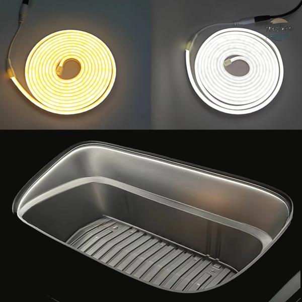 テスラ TESLA フロント カスタム トランク FRUNK LED アンビエントサラウンドライト柔軟シリコーンストリップ 装飾 ランプアクセサリー モデルY ジュニパー 2025