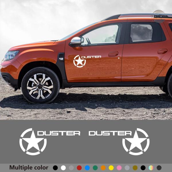 2枚入り 車のドアサイドステッカー Dacia Duster 装飾 オフロード カースタイリングアクセサリー 五芒星 ビニールフィルム デカール